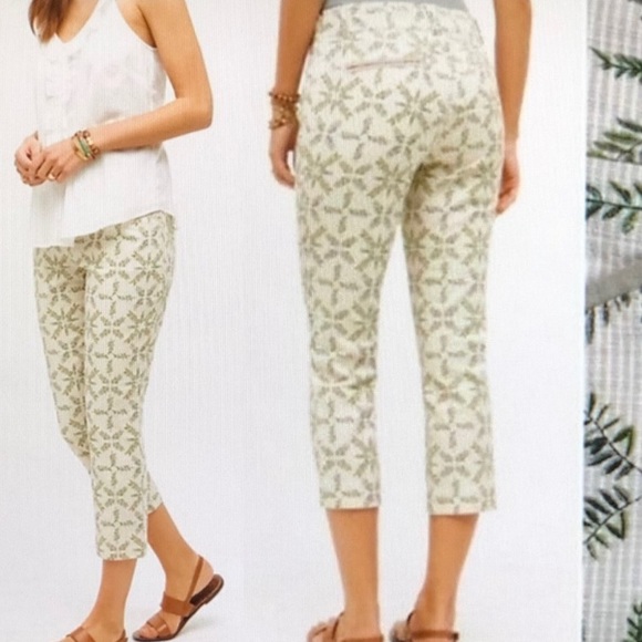 Anthropologie | Pants & Jumpsuits | Anthro Cartonnier Leaf Print ...
